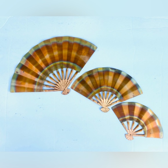 Home Interiors | Accents | Copper Metal Vtg Homco Chinoiserie Ming Fans ...